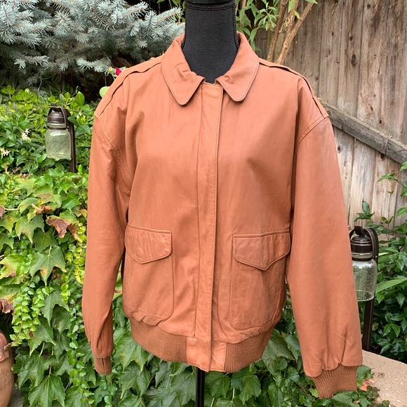 Architect | Jackets & Coats | Brown Vintage Architect Leather Bomber ...